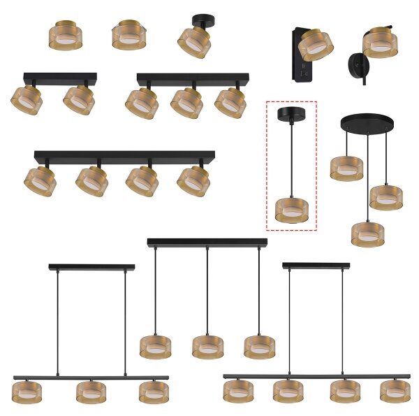 Brilagi - Lustr na lanku AURA LUX 1xGX53/30W/230V černá/zlatá | FAVI.cz