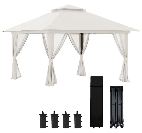 Pavilon Outsunny 4x4m Stabilní Zimní Pop-up Zahradní Altán s Dvojitou ...