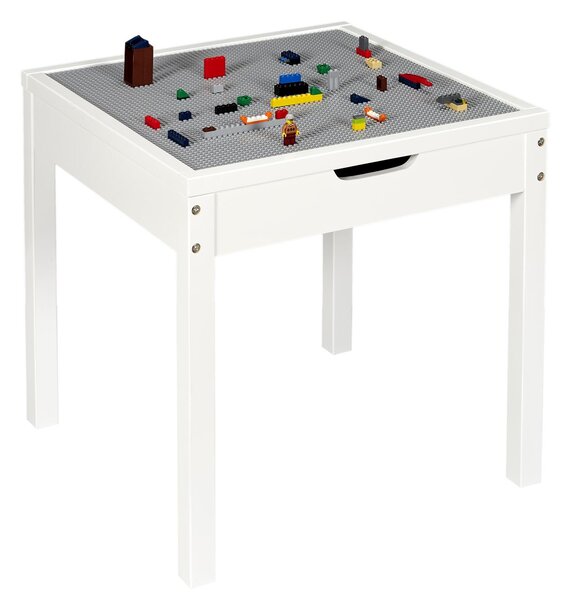 Home Deco Kids Dětský stůl s LEGO deskou a úložným prostorem bílý | FAVI.cz