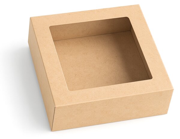 KRAFTHOUSE.EU Kraftová dárková krabička čtvercová s okénkem KM-001KO ...